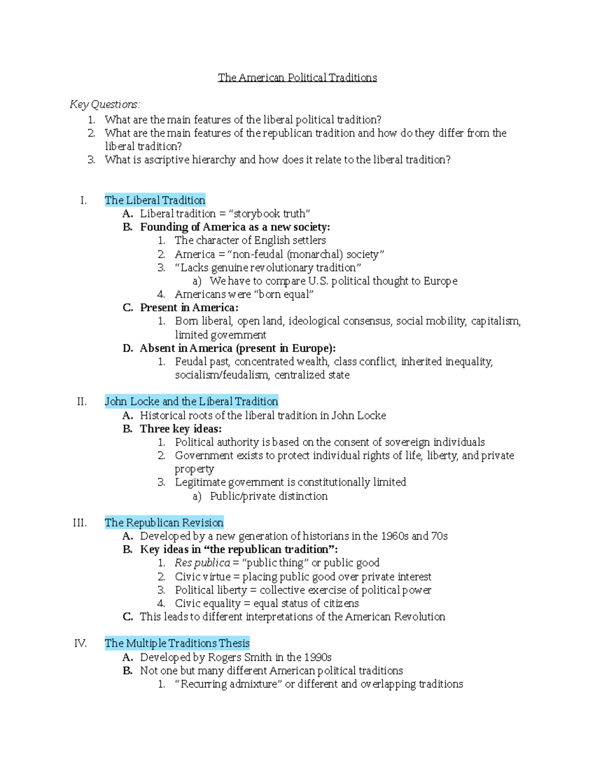 Week 1 (1 31 and 2 2) 1.26.58 PM - The American Political Traditions ...