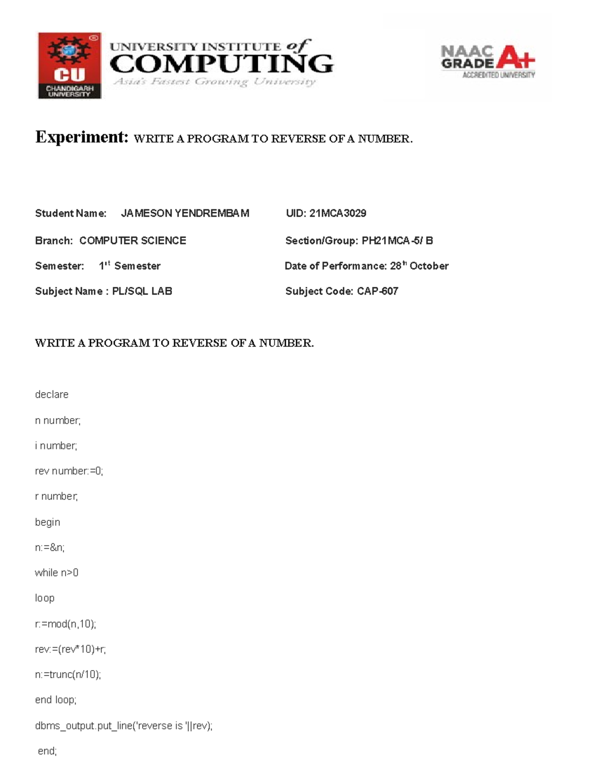 Design and Analysis of algorithms LAB - Experiment: WRITE A PROGRAM TO ...