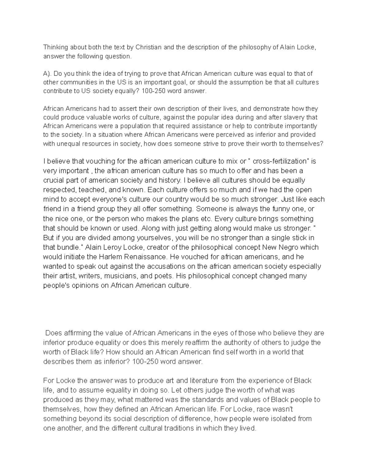 Aast discussion and paper 3 - Thinking about both the text by Christian ...