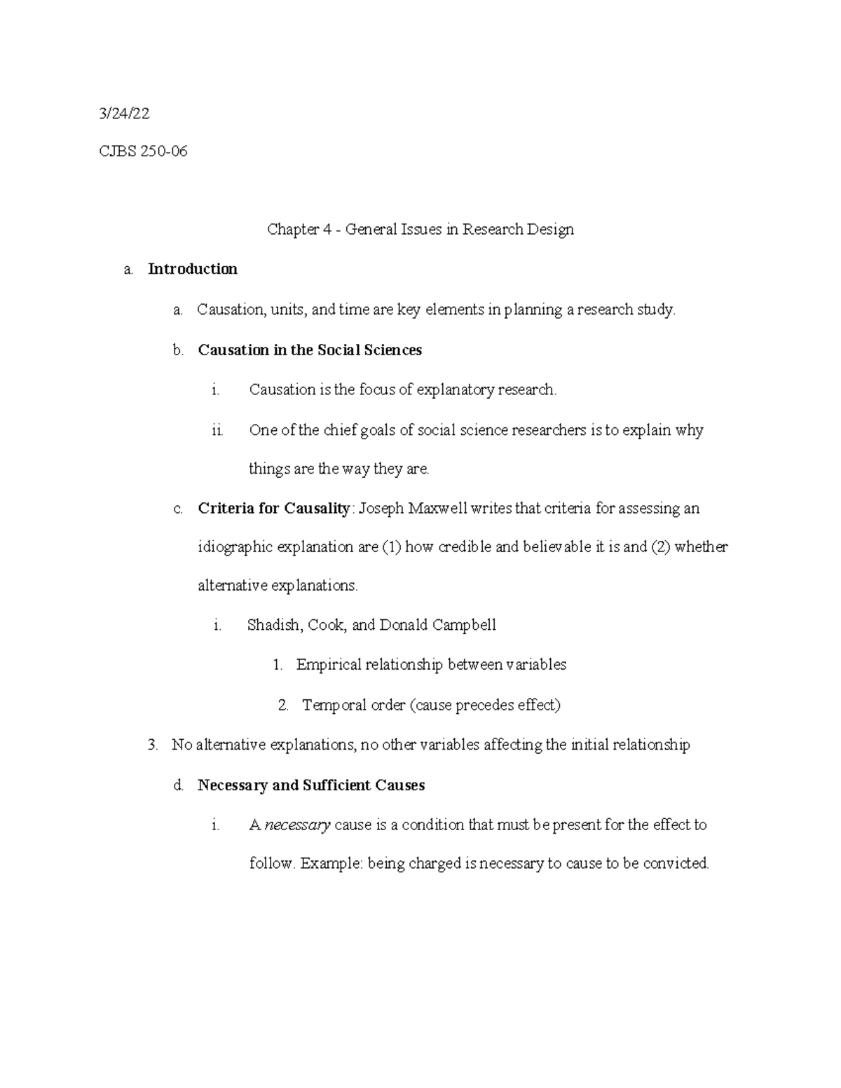 Chapter 4 Outline - CJBS 250-06 - 3/24/ CJBS 250- Chapter 4 - General ...