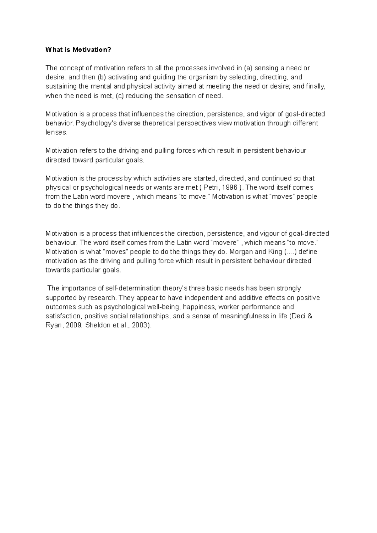 Motivation - What is Motivation? The concept of motivation refers to ...