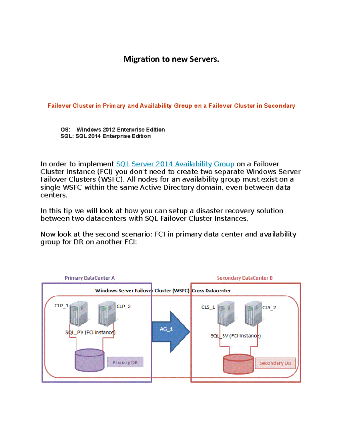 Servers Configuration (002) - Migration to new Servers. Failover ...
