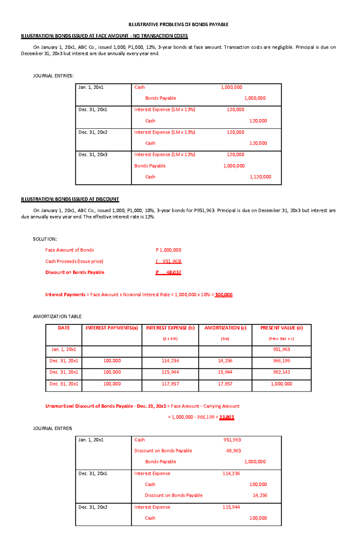 Bonds Payable Examples and comprehensive problems - ILLUSTRATION: BONDS ...