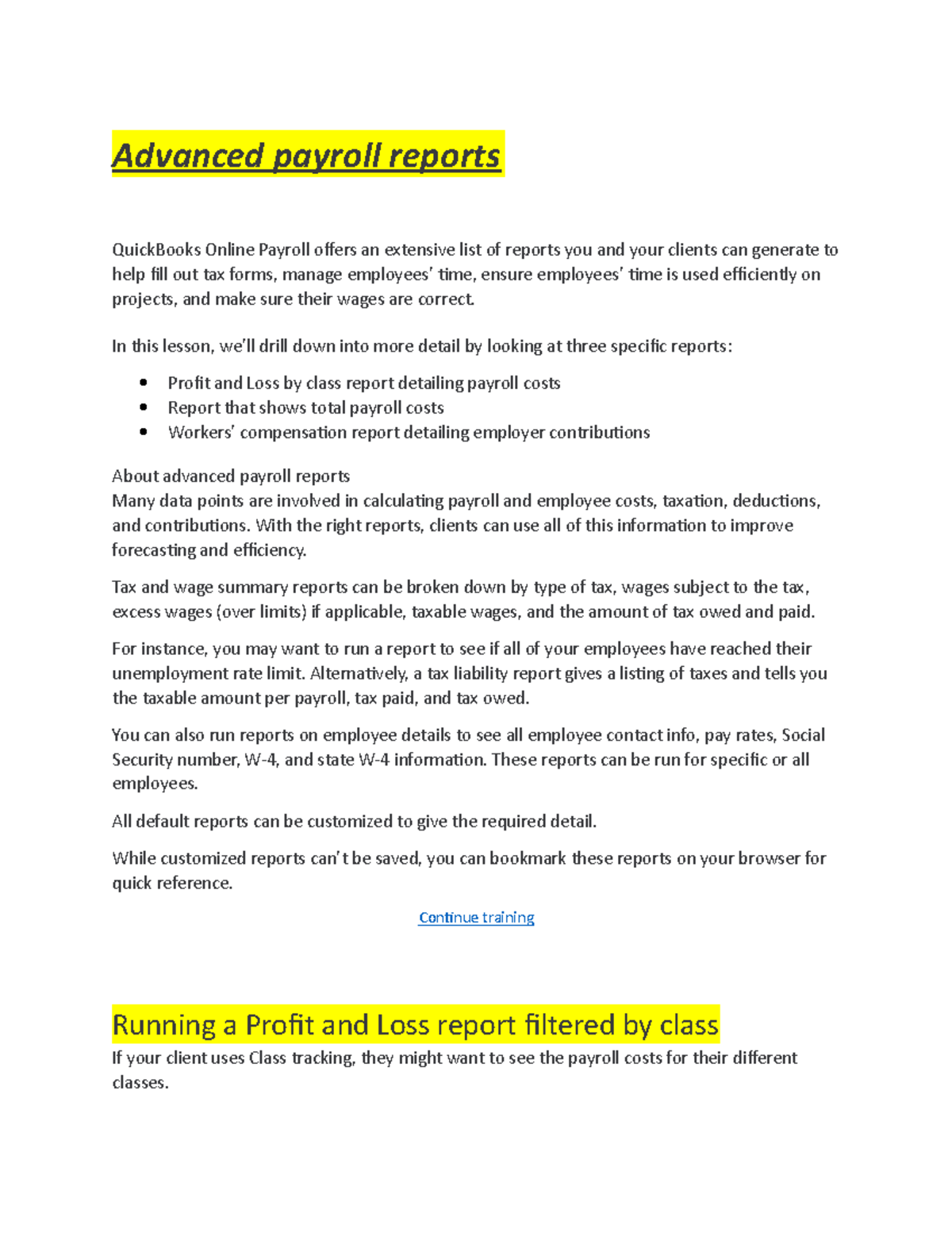 Advance Payroll Reports qbo payroll - Advanced payroll reports ...