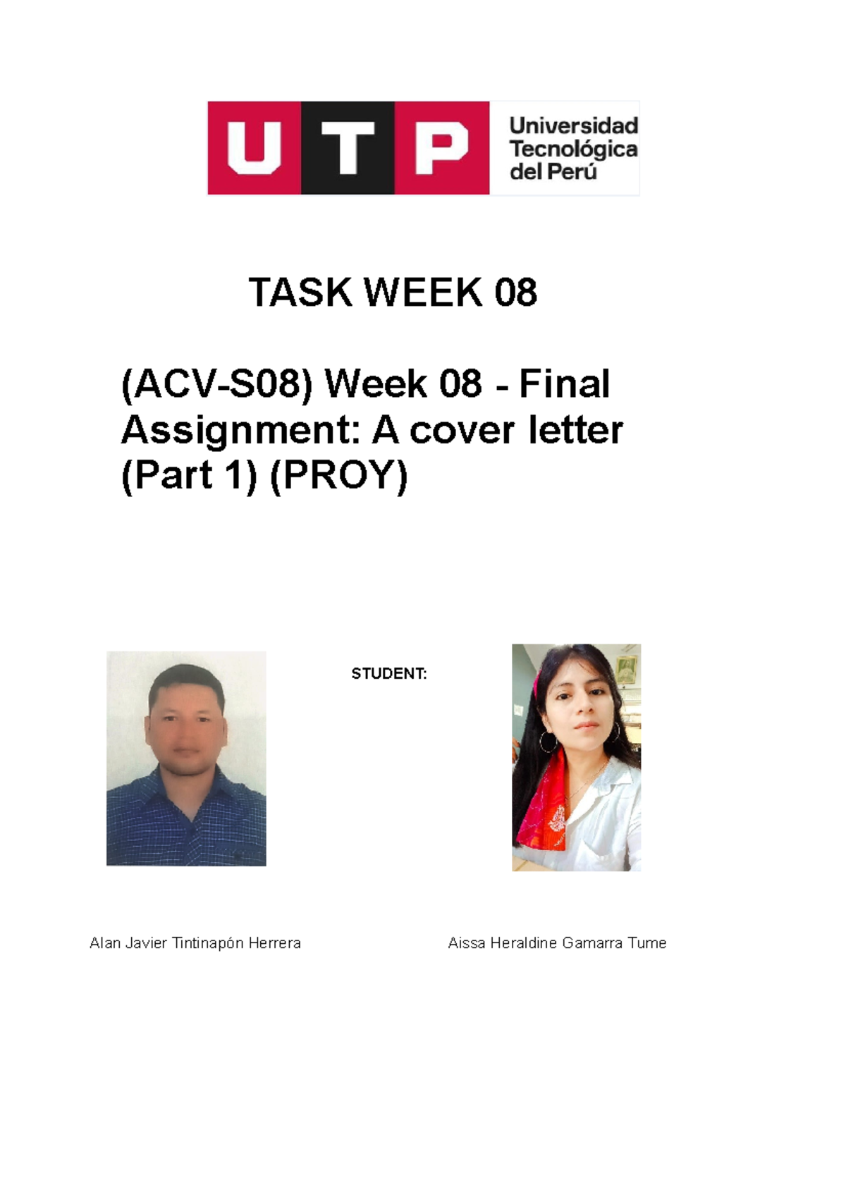 Tintinapón Alan Gamarra Aissa TASK WEEK 8 PROY PART 1 - TASK WEEK 08 (ACV-S08) Week 08 - Final ...