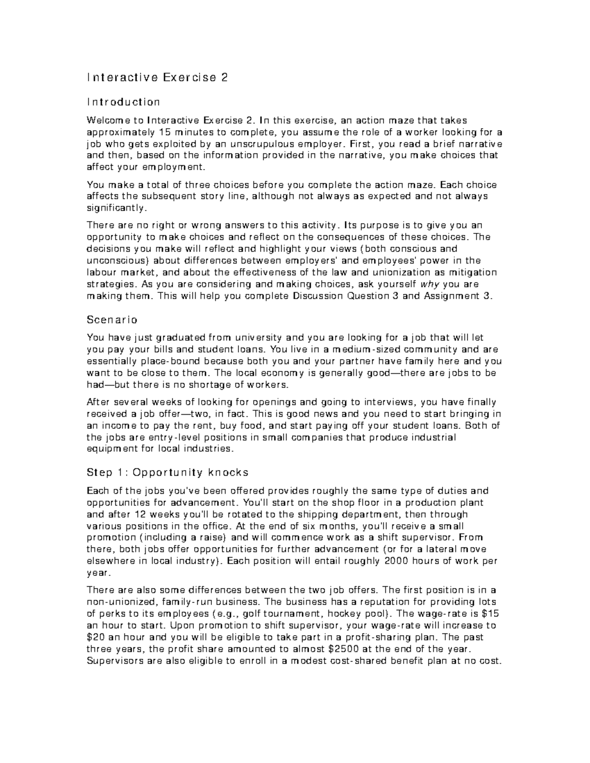 Interactive Exercise 2 - I n t e r a ct i v e Ex e r ci se 2 I n t r o ...