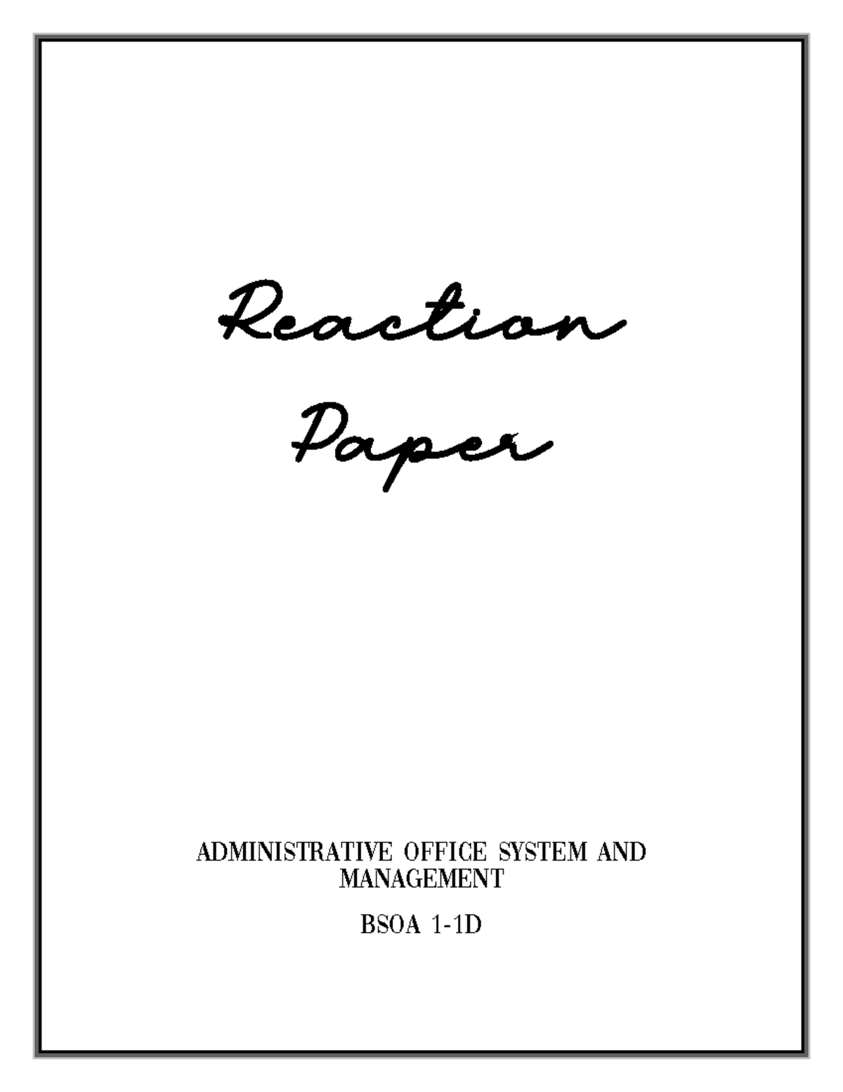 Reaction Paper Signos 1983 - Reaction Paper Administrative Office ...