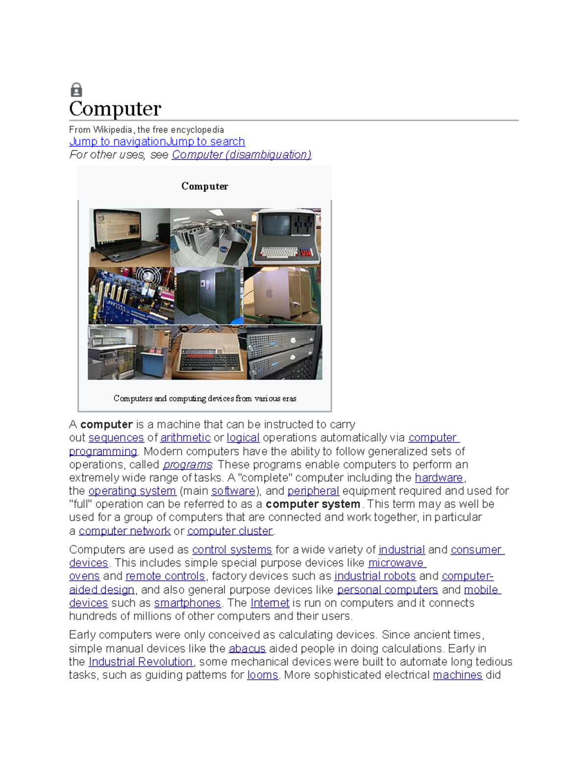 Study material - to learn - Computer From Wikipedia, the free ...