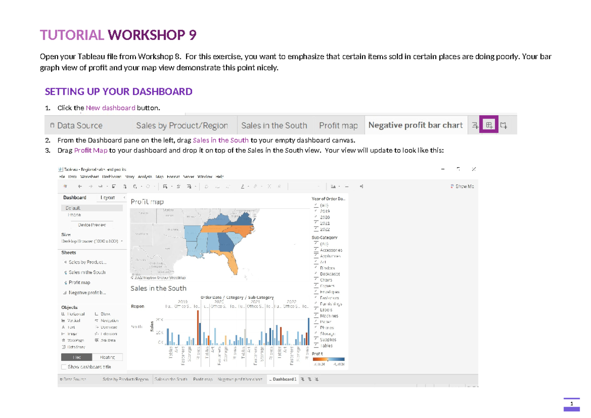 Tutorial workshop 9 - TUTORIAL WORKSHOP 9 Open your Tableau file from ...