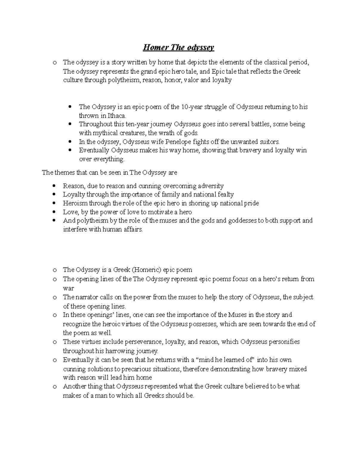 Homer The odyssey - Throughout this ten-year journey Odysseus goes into ...