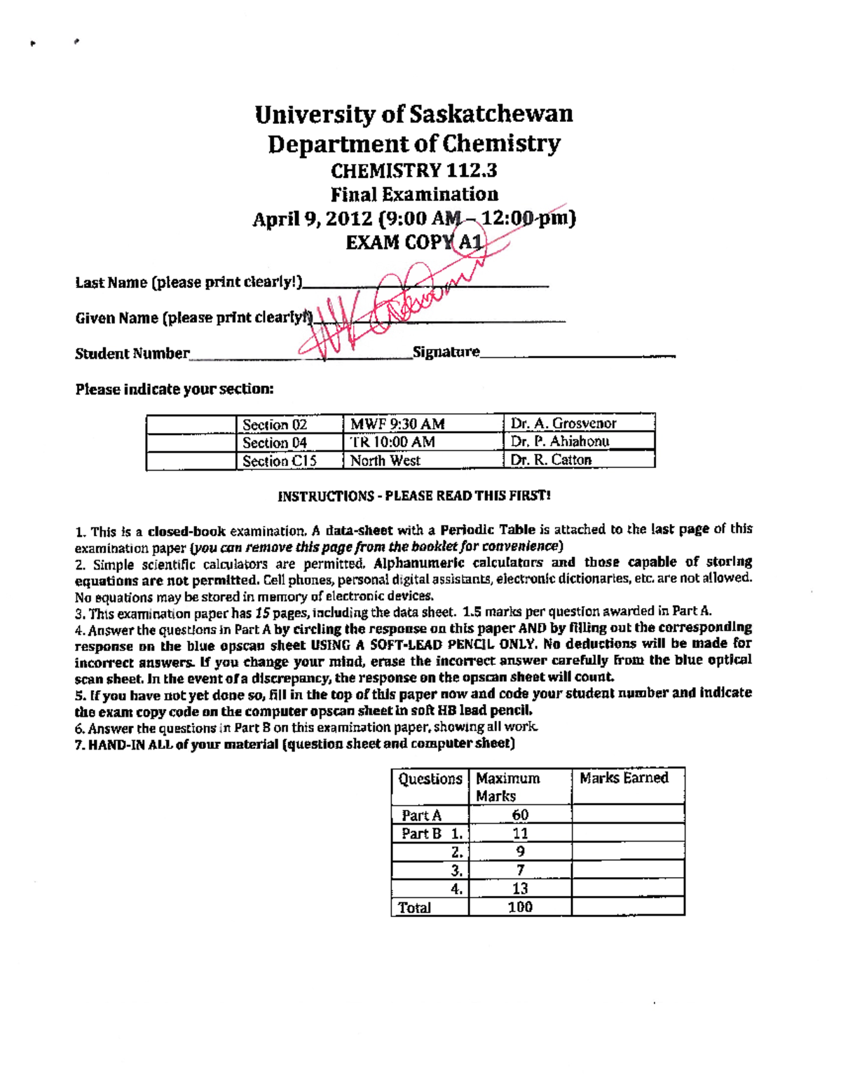 Chem 112 Sample Final Exam 1 Answers - Chem 112.3 - Studocu