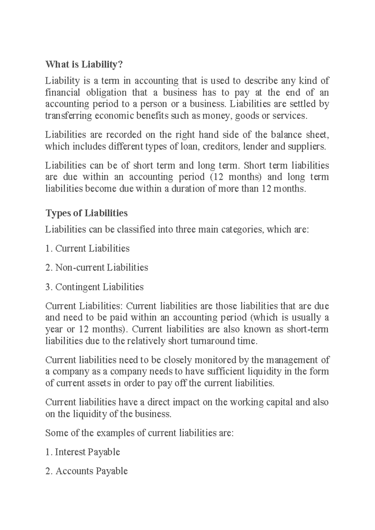 Liability - What is Liability? Liability is a term in accounting that ...