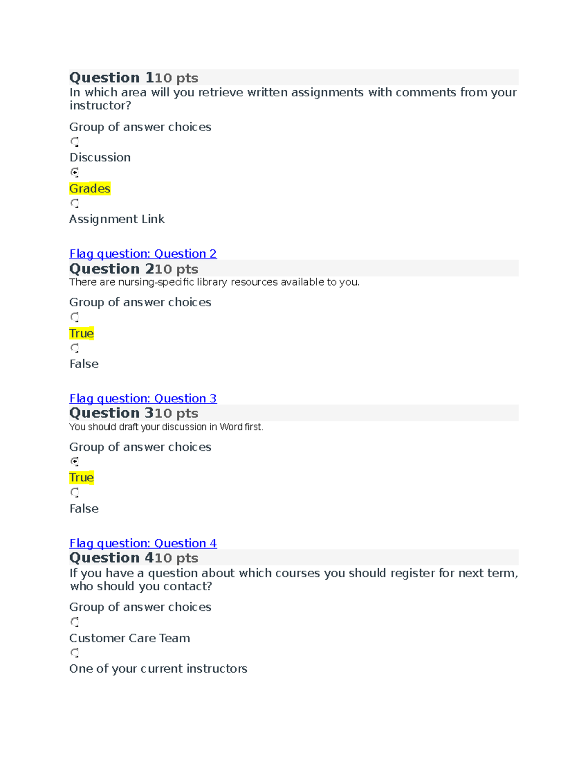 Week One Quiz - Week one Quiz with answers - Question 1 In which area ...