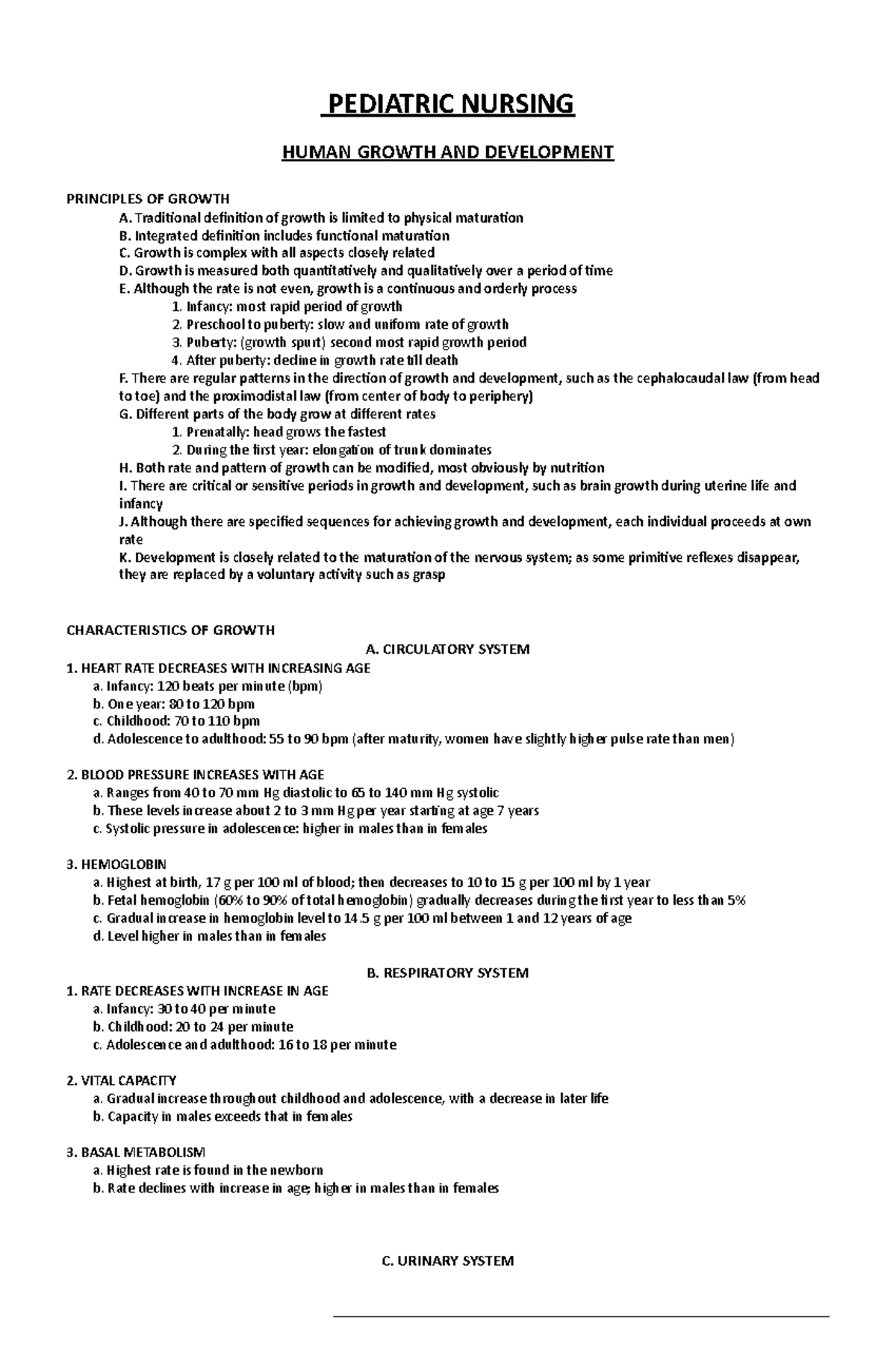 Pediatric Nursing study guide - NURS 208 - Humber College - Studocu