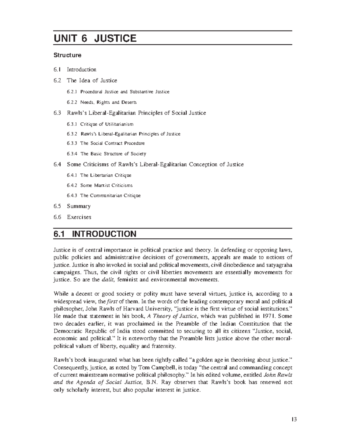 Justice and its views and interpretation by different writers - UNIT 6 ...