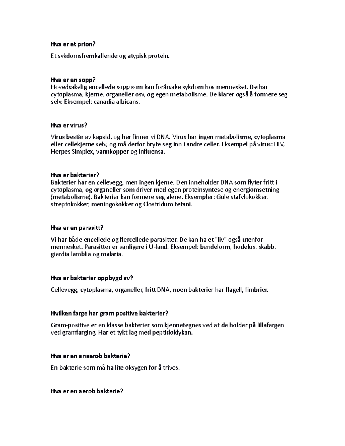 Mikrobiologi øving - Hva er et prion? Et sykdomsfremkallende og atypisk ...