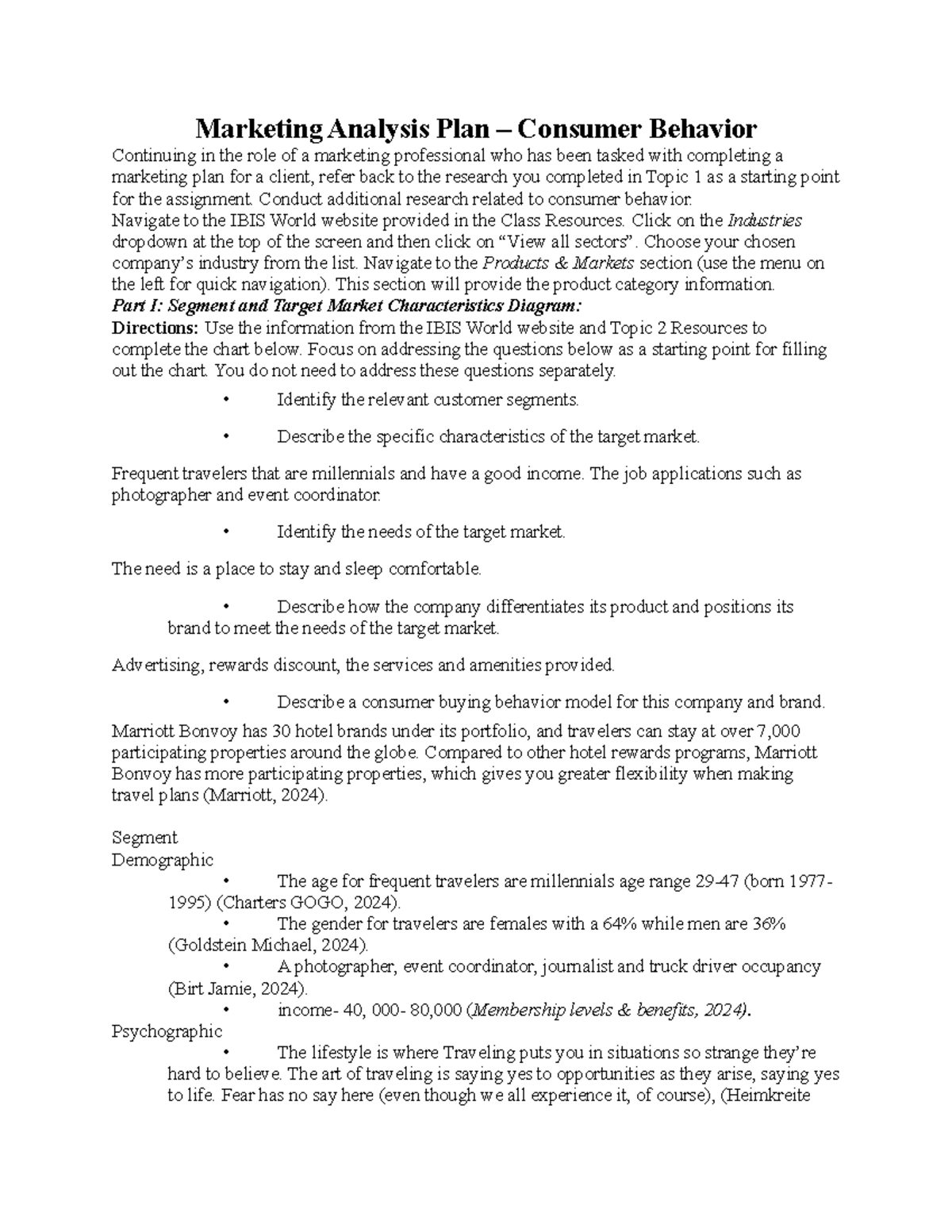 MKT 315 RS T2 Marketing Plan Analysis Consumer Behavior - Marketing ... MKT 315 RS T2 Marketing Plan Analysis Consumer Behavior - Marketing ...