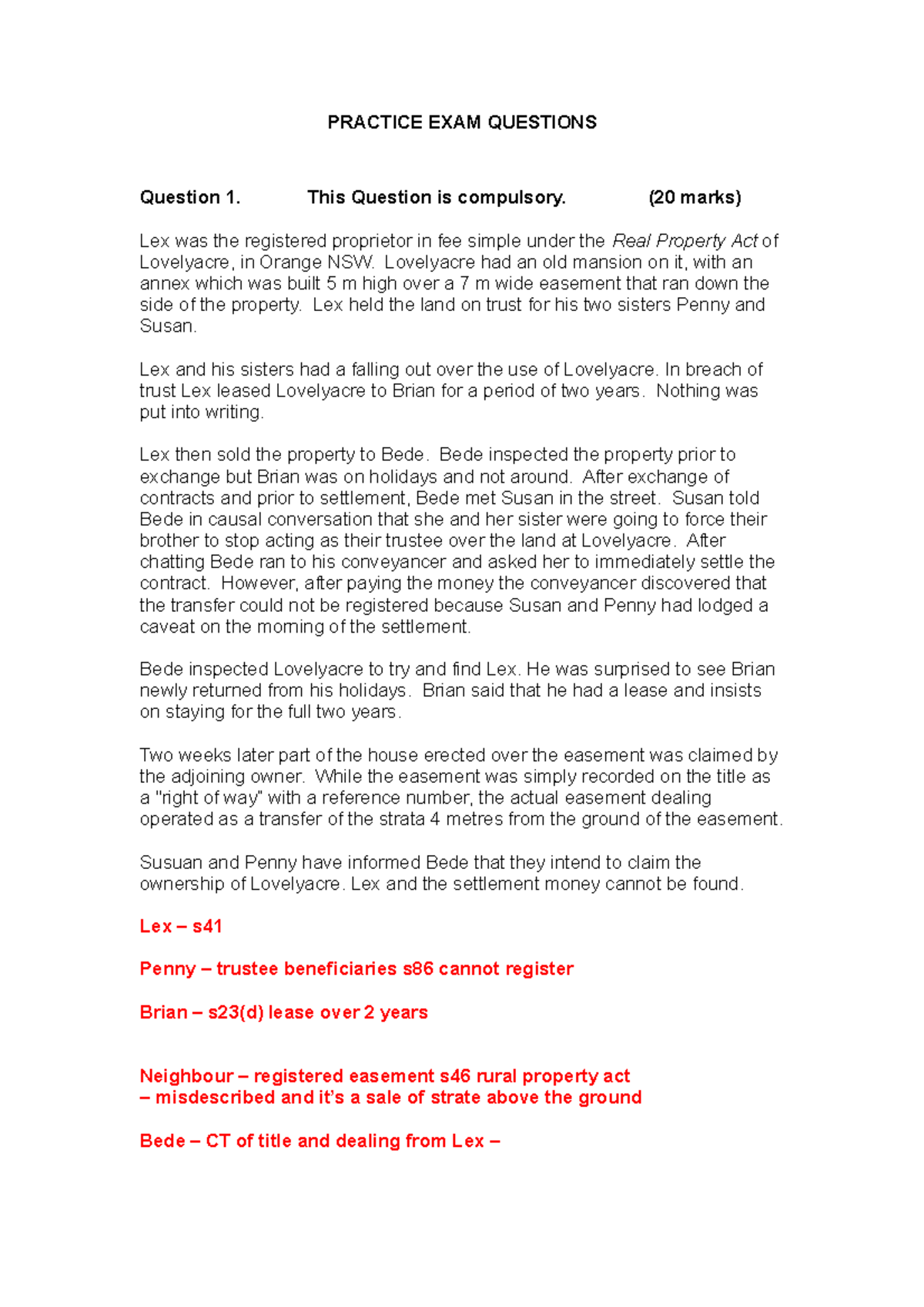 Practice EXAM Problems for RP 2021 class - PRACTICE EXAM QUESTIONS ...