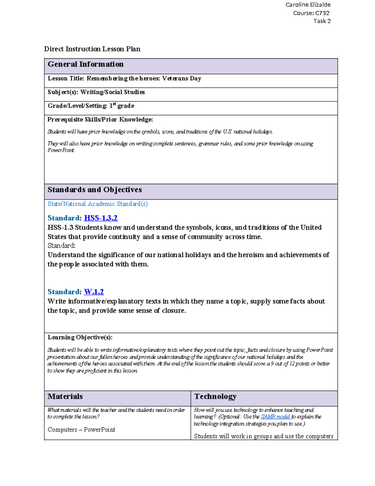C732-LPTask 2 - Passed. - Course: C Task 2 Direct Instruction Lesson ...