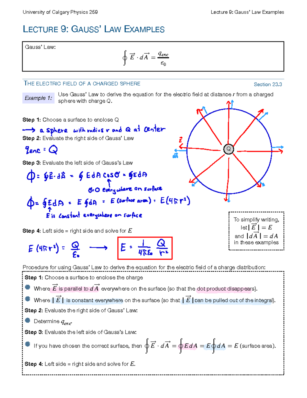 Lecture 9 filledin - notes - University of Calgary Physics 259 Lecture ...