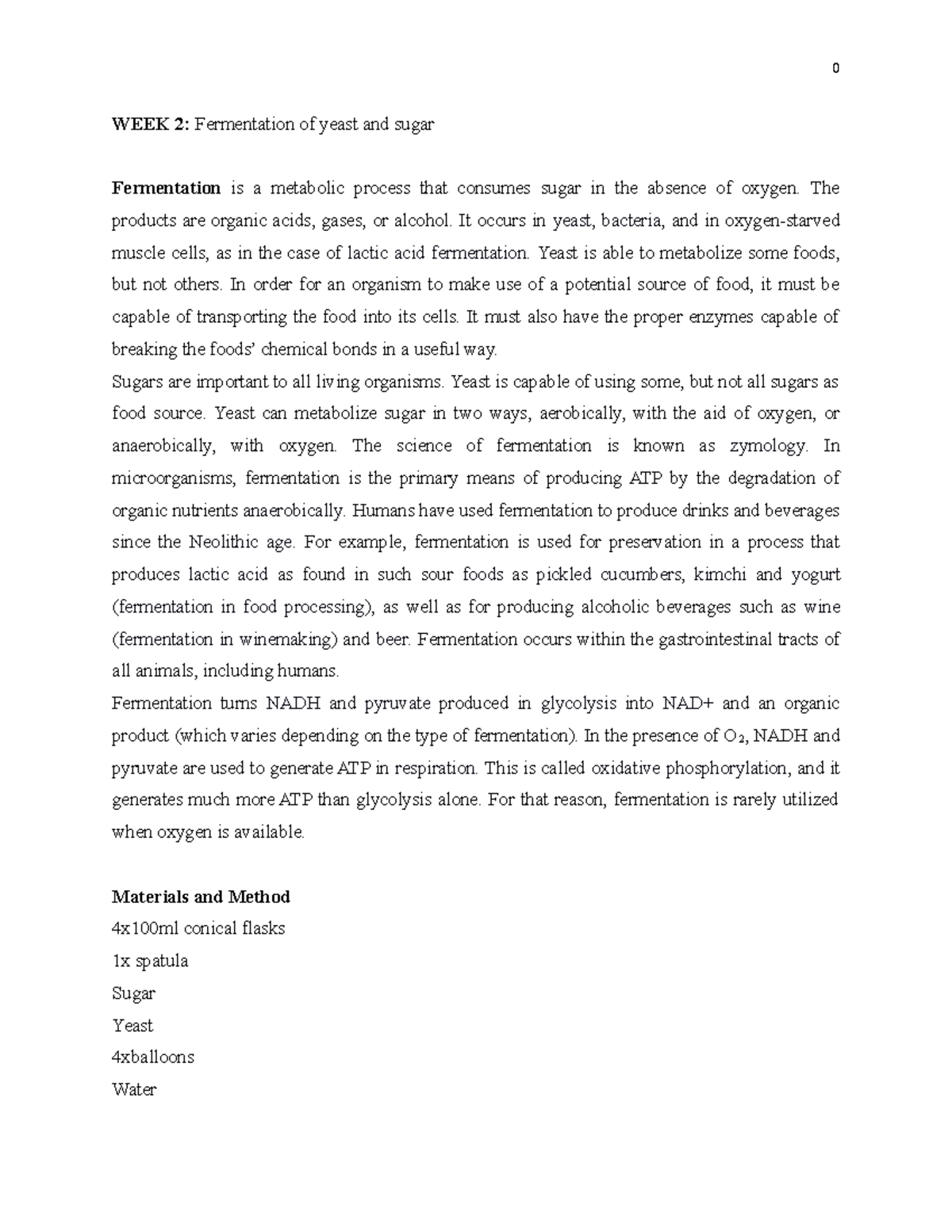 Fermentation- background information and procedure - BCH212 - UniZulu ...