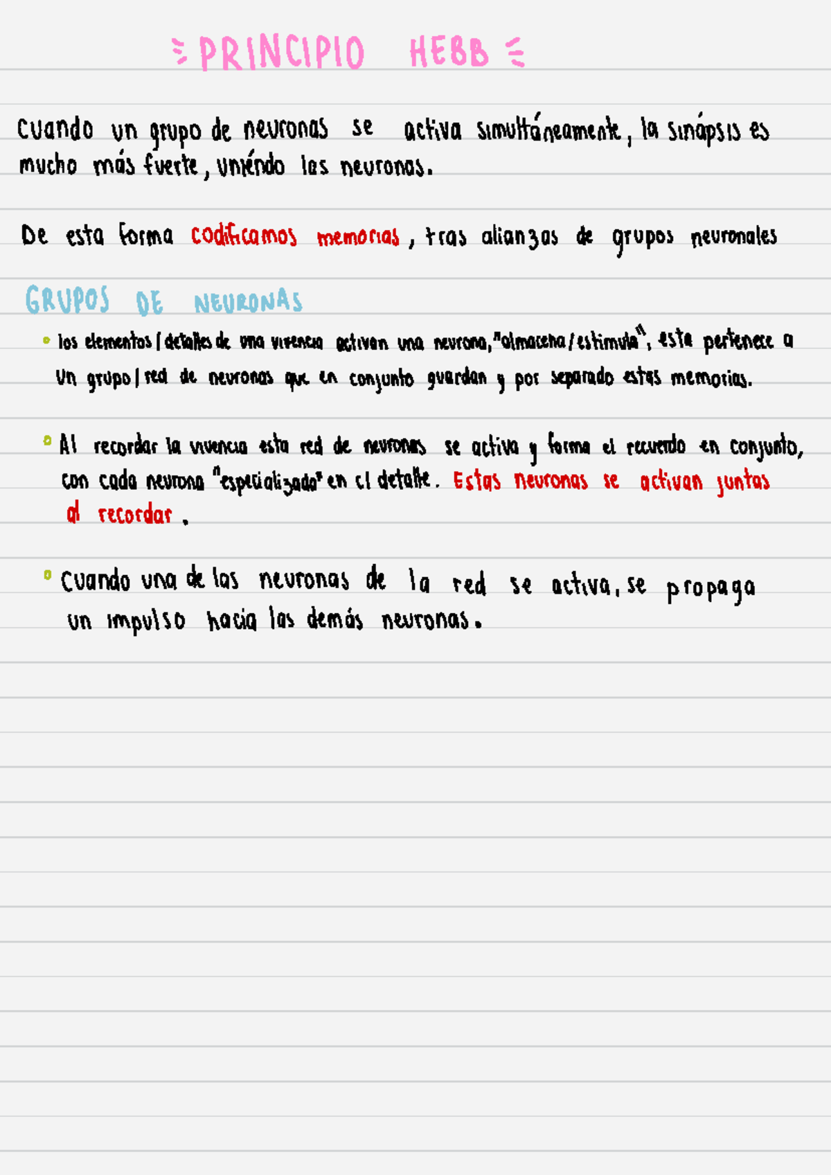 Principio de Hebb - Un resumen en corto de la teoría de redes ...