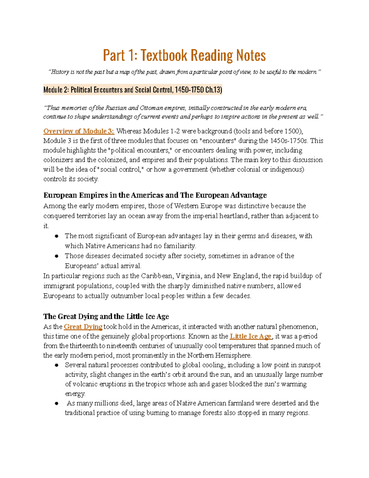 Module 3- Textbook Reading on Political Encounters and Social Control ...