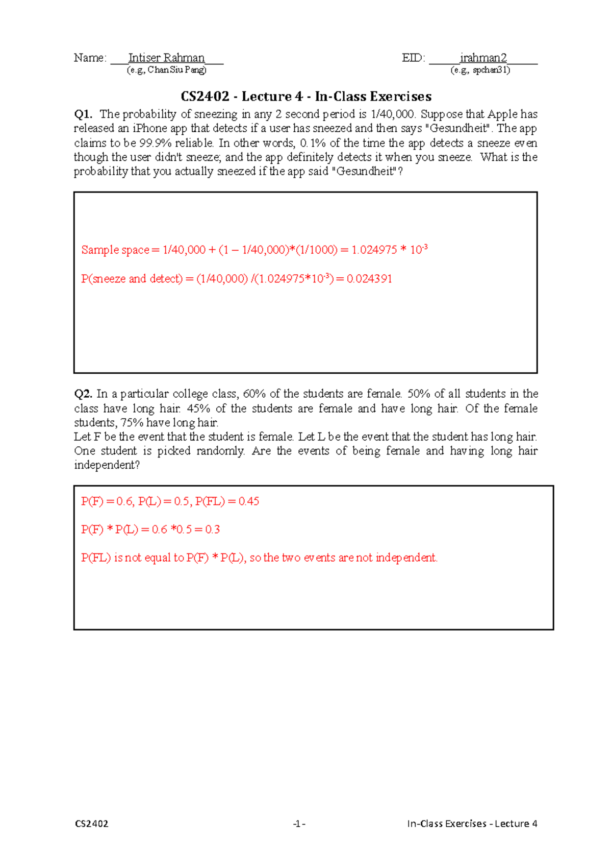 Exercises-Lecture 4-student - Name: Intiser Rahman EID: irahman2 (e., Chan Siu Pang) (e ...