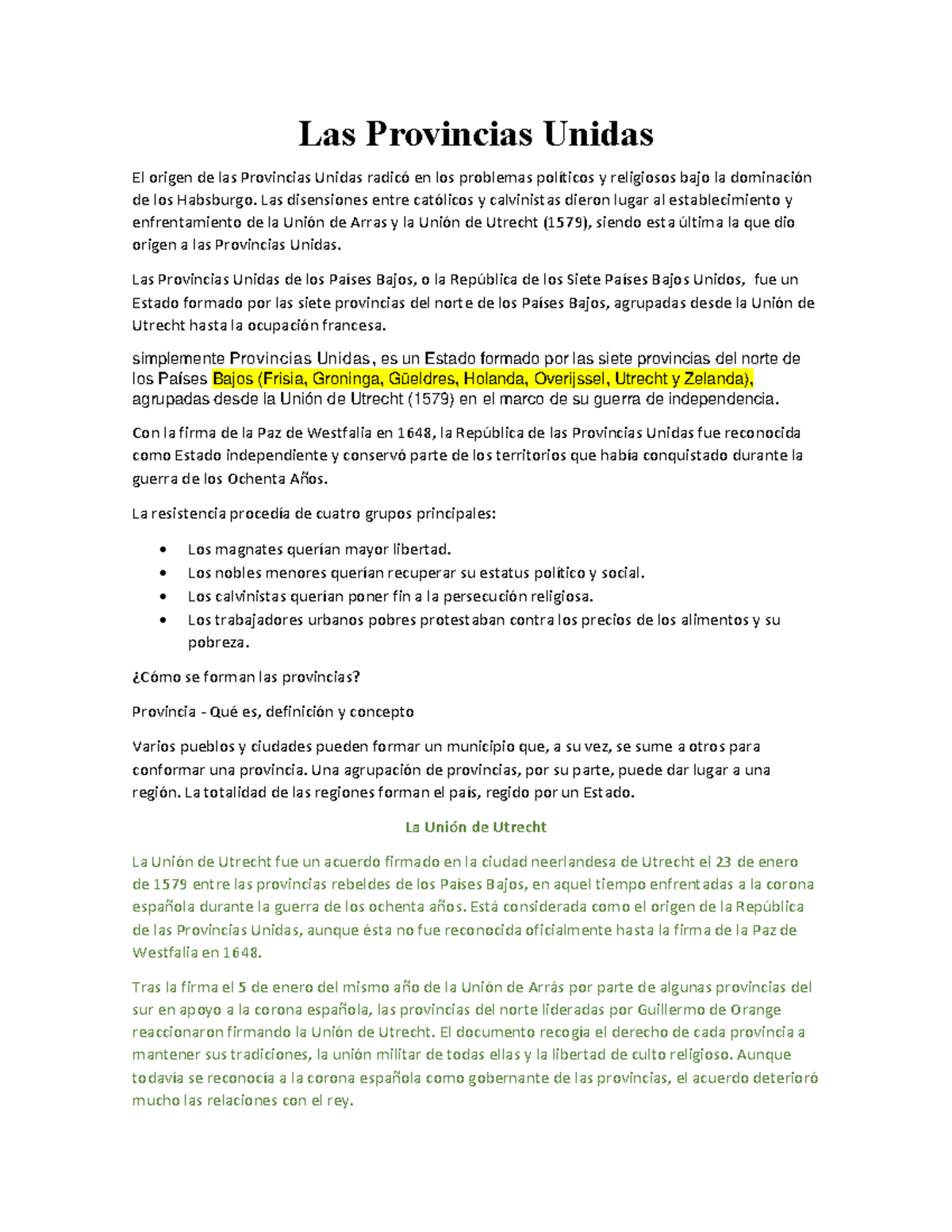 Las Provincias Unidas - Las disensiones entre católicos y calvinistas ...