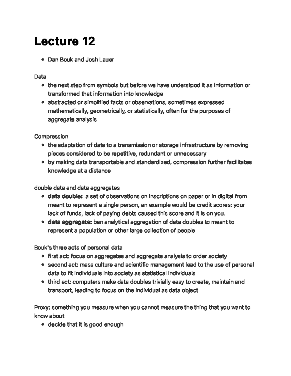 Lecture 12 - Professor Sauter - Le c t u re 1 2 Data Compression double ...