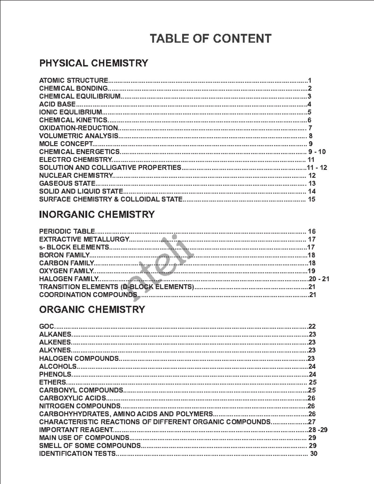 Chemistry IIT JEE Formula 1 - ORGANIC CHEMISTRY PHYSICAL CHEMISTRY ...