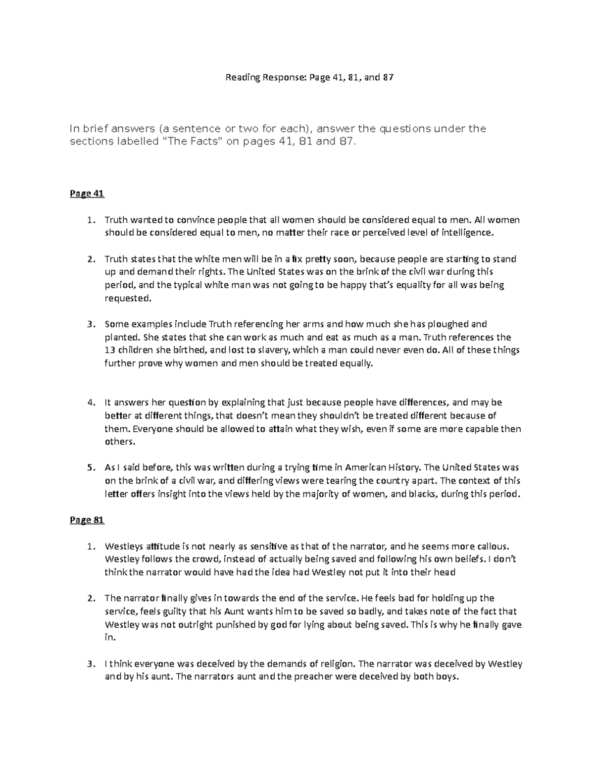 Writing and Rhetoric- Week 1 Assignment -1 - Reading Response: Page 41 ...