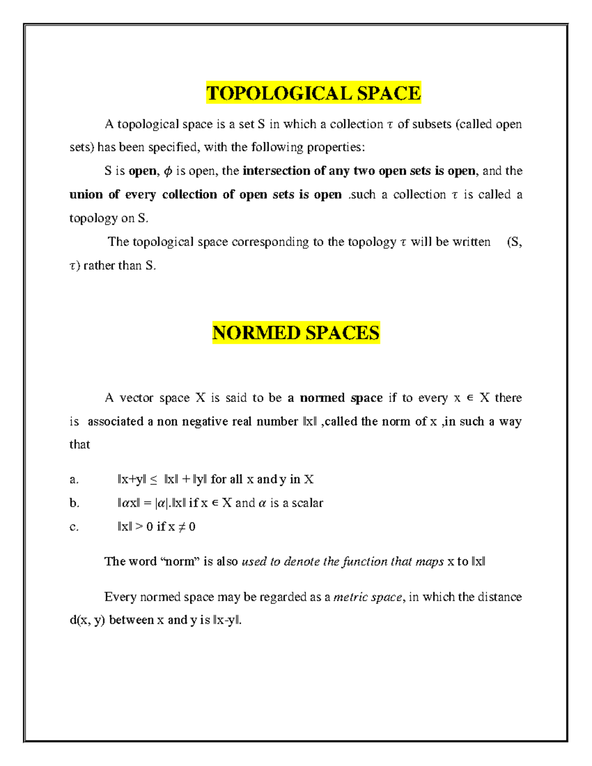 Topological Space and Normed Space - Basic Topology - TOPOLOGICAL SPACE ...