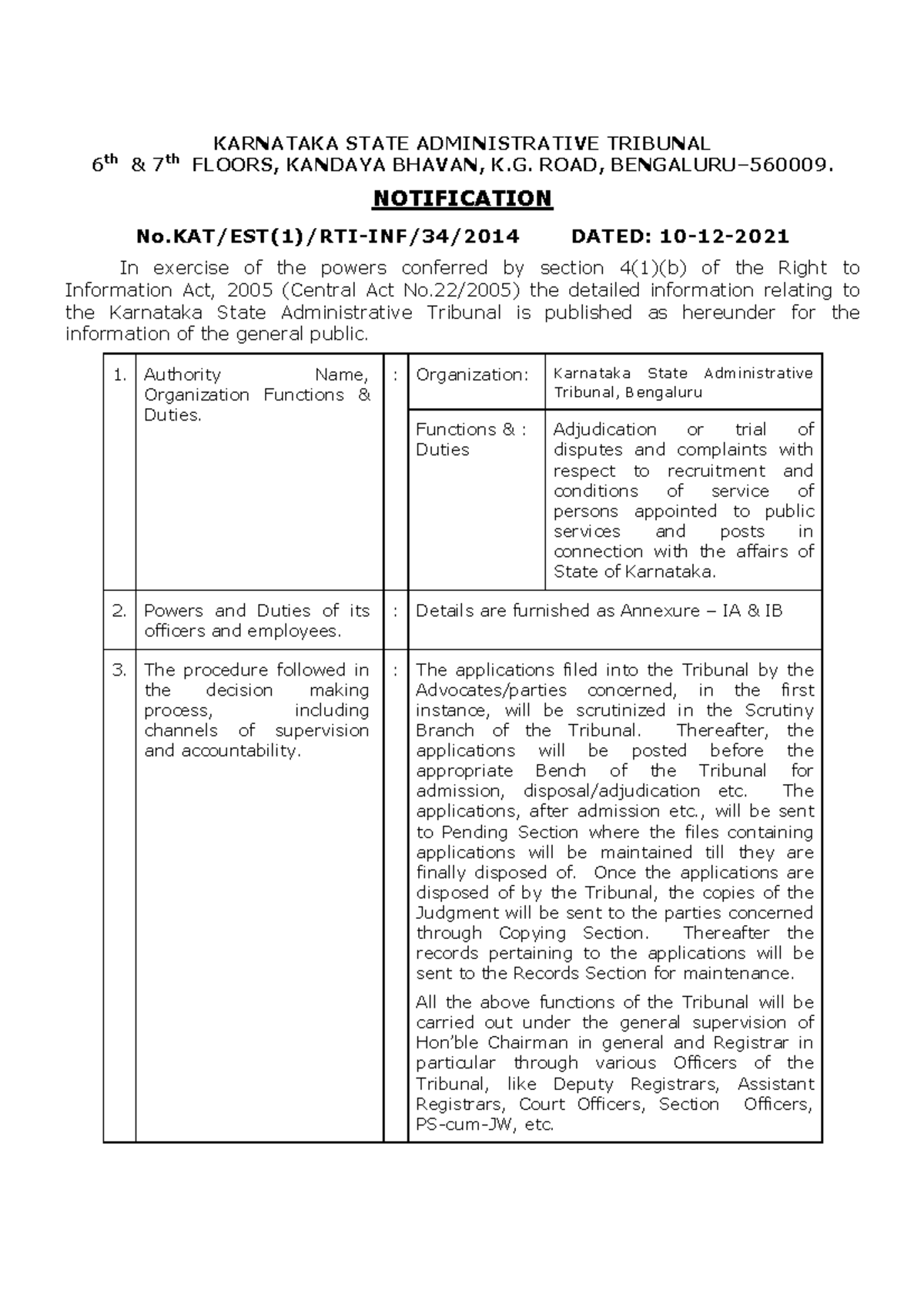 RTI-2021-Eng - Right to information - KARNATAKA STATE ADMINISTRATIVE ...