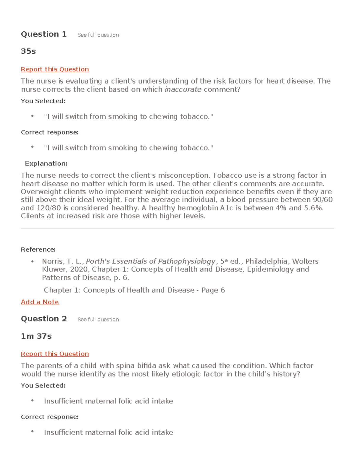 Chapter 1 quiz - Question 1 See full question 35s Report this Question The nurse is evaluating a ...