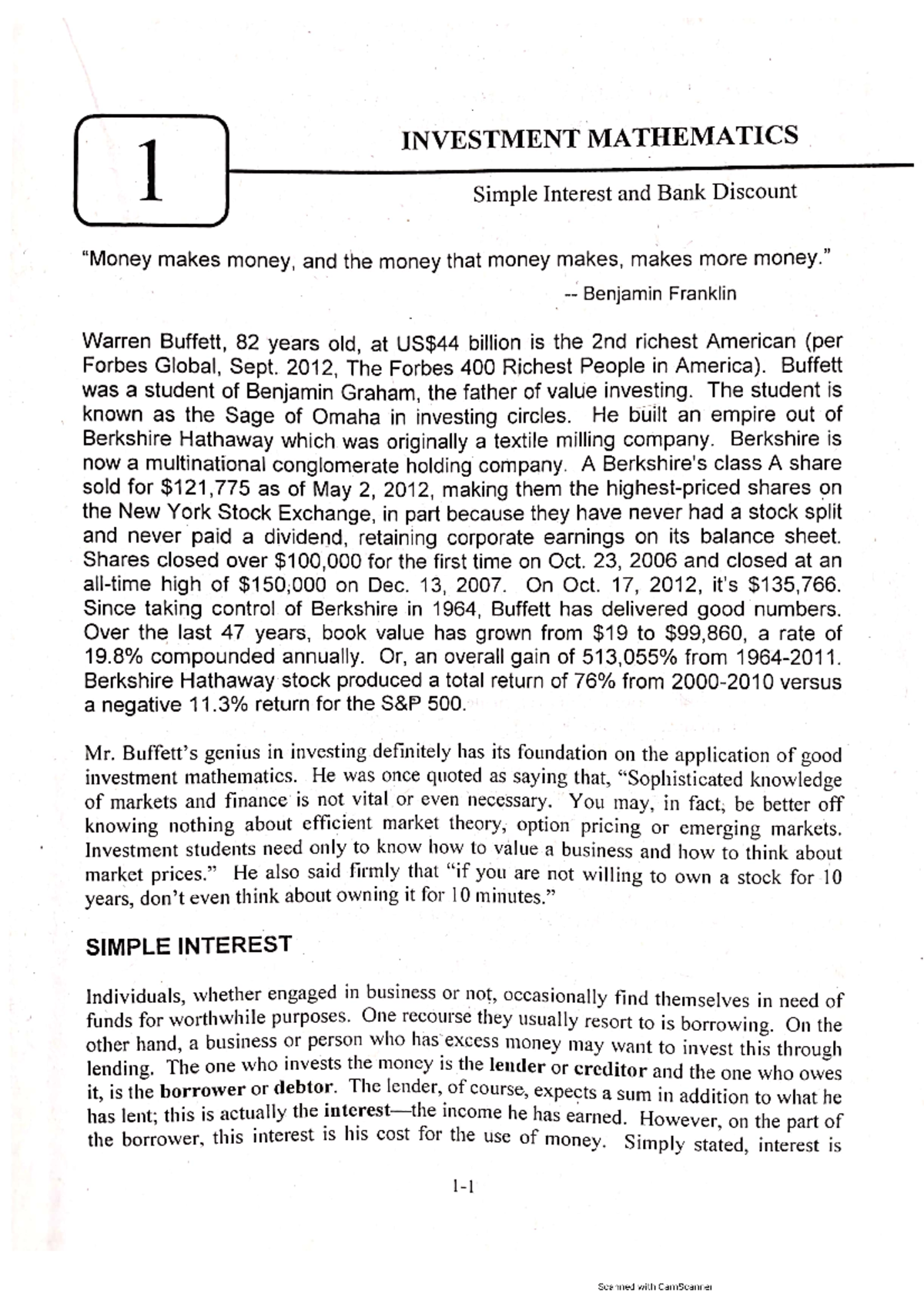 Chapter 1 - Finmath - accounting - Studocu