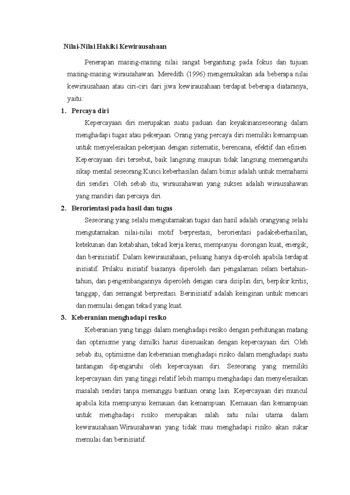 Nilai-Nilai Hakiki Kewirausahaan - Nilai-Nilai Hakiki Kewirausahaan ...