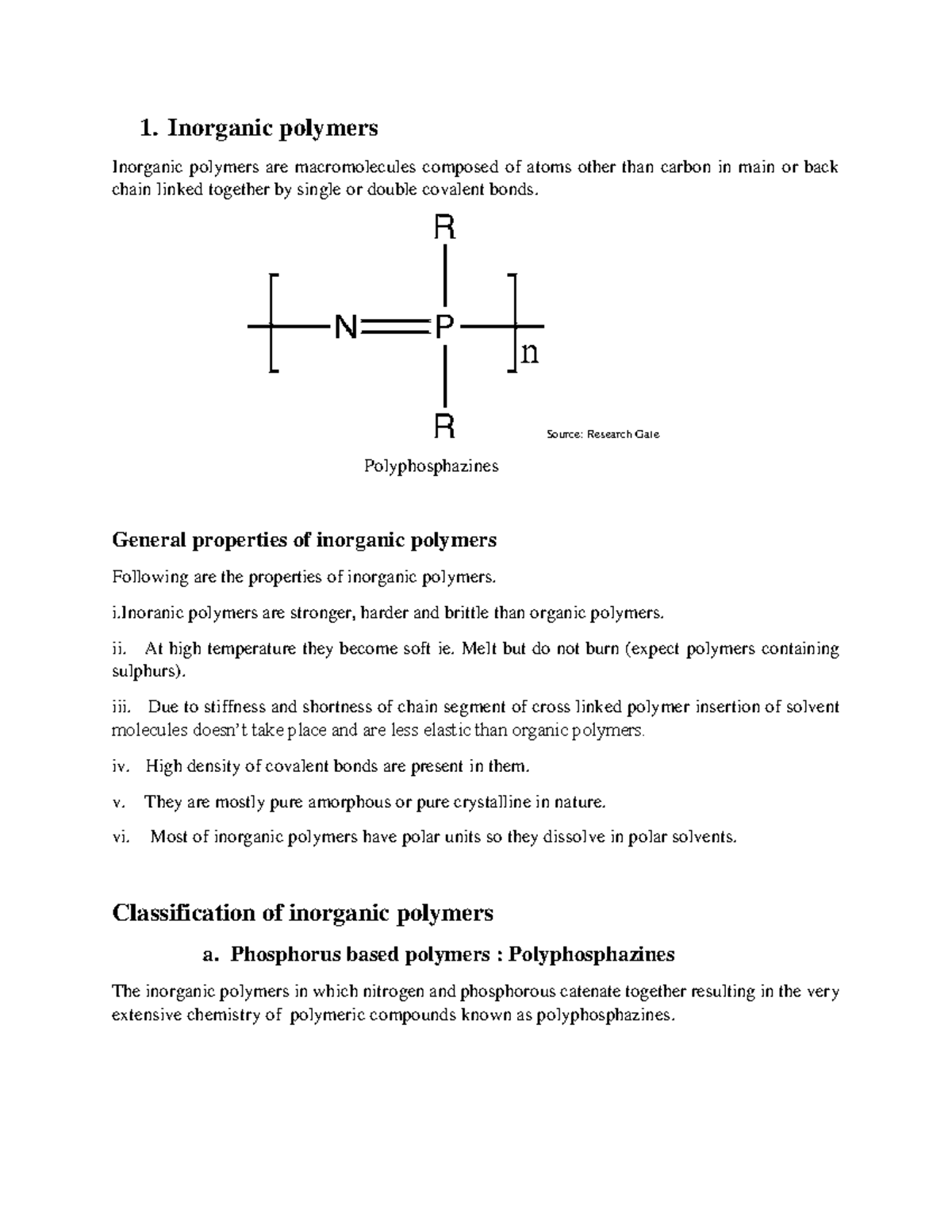 Inorganic polymers - It is of chemistry - 1. Inorganic polymers ...