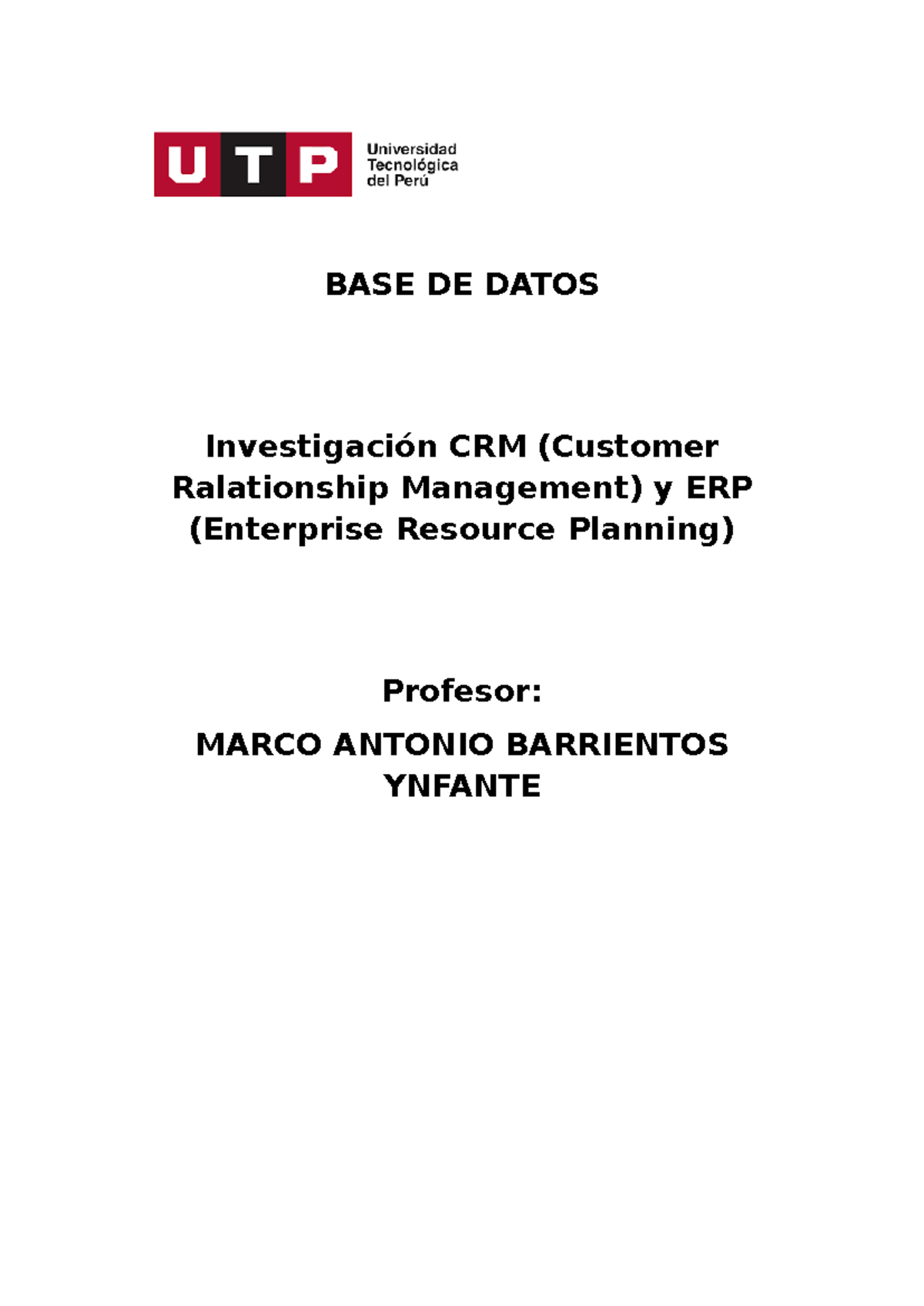 BASE DE Datos - material de repaso - BASE DE DATOS Investigación CRM ...