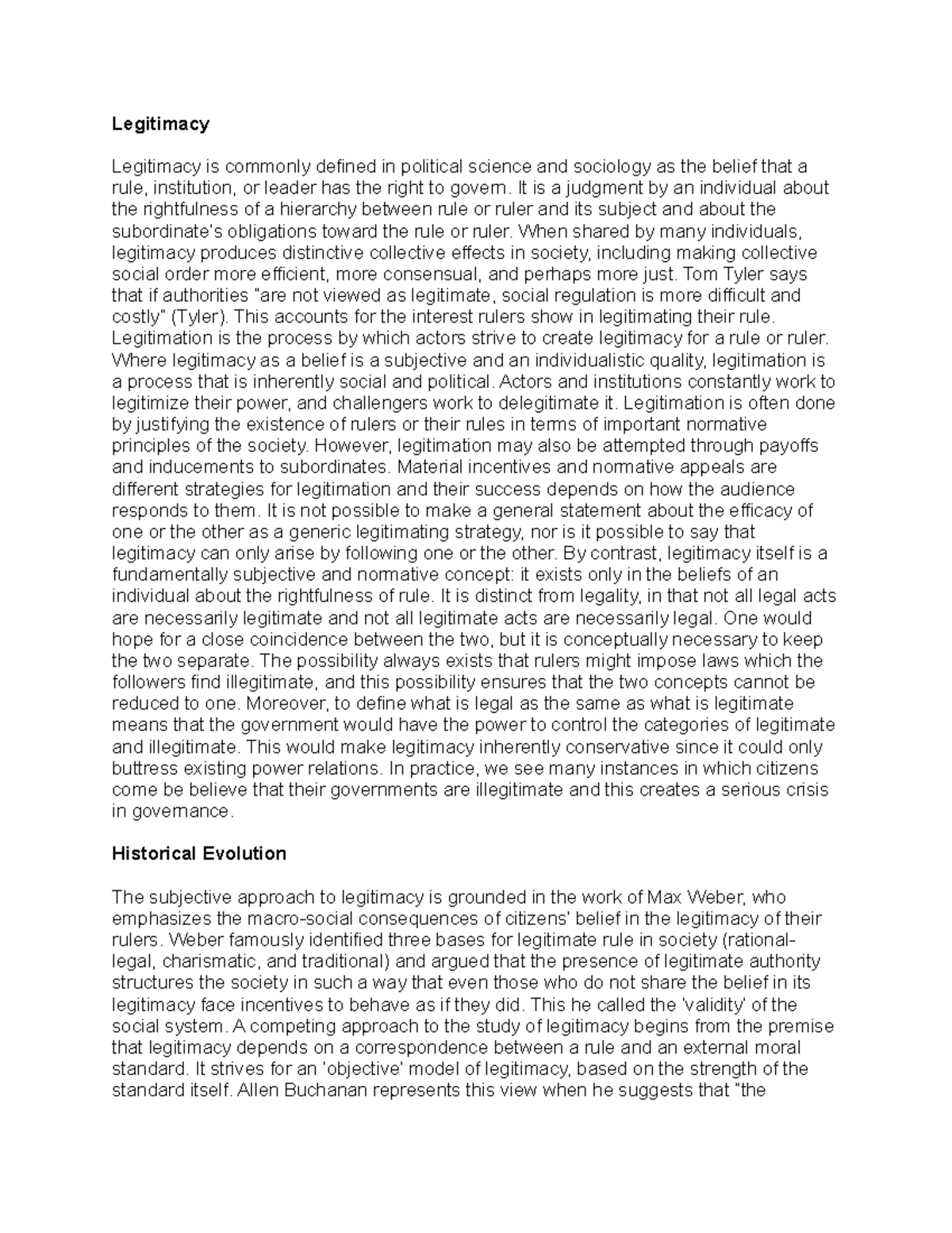 Legitimacy - Legitimacy Legitimacy is commonly defined in political ...