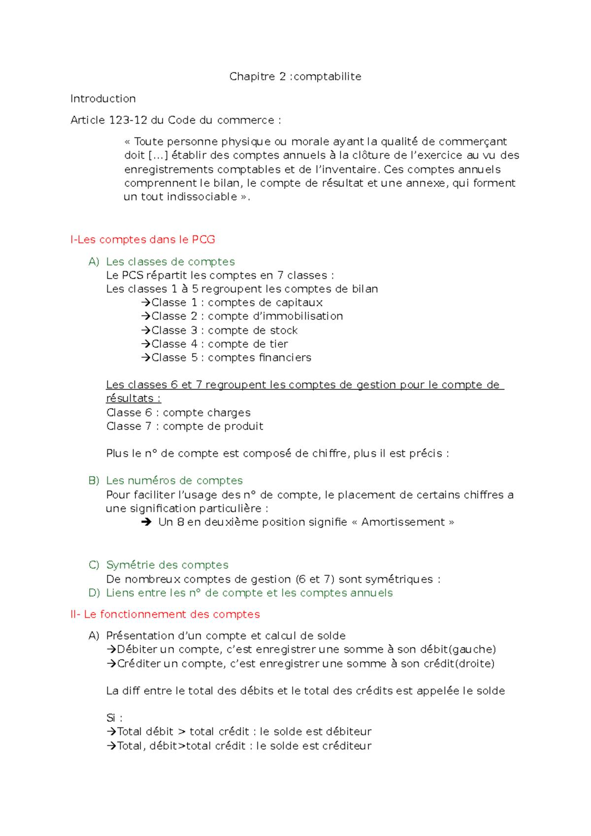 Chapitre 2, compta - Chapitre 2 :comptabilite Introduction Article 123-12 du Code du commerce ...