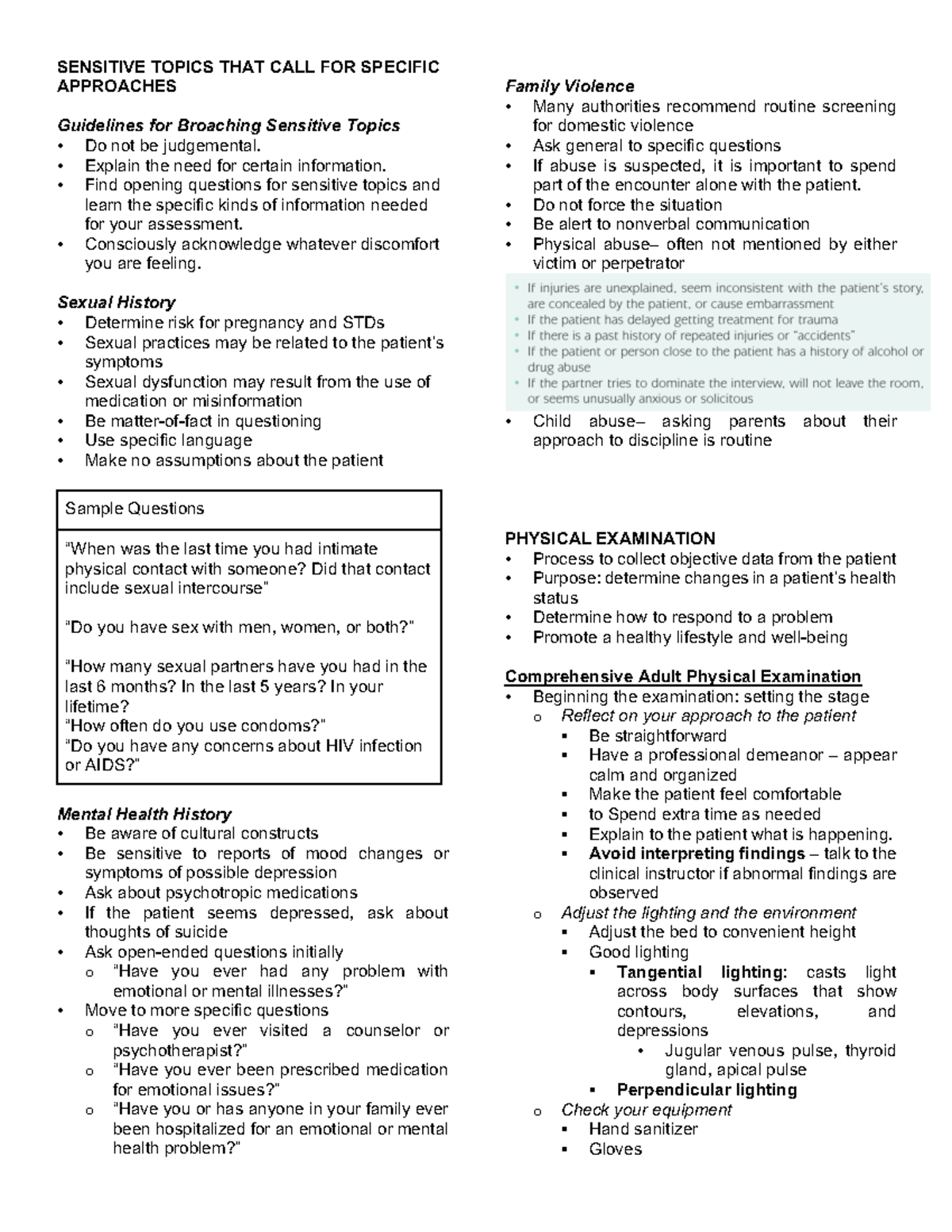 Sensitive Topics THAT CALL FOR Specific Approaches - SENSITIVE TOPICS ...