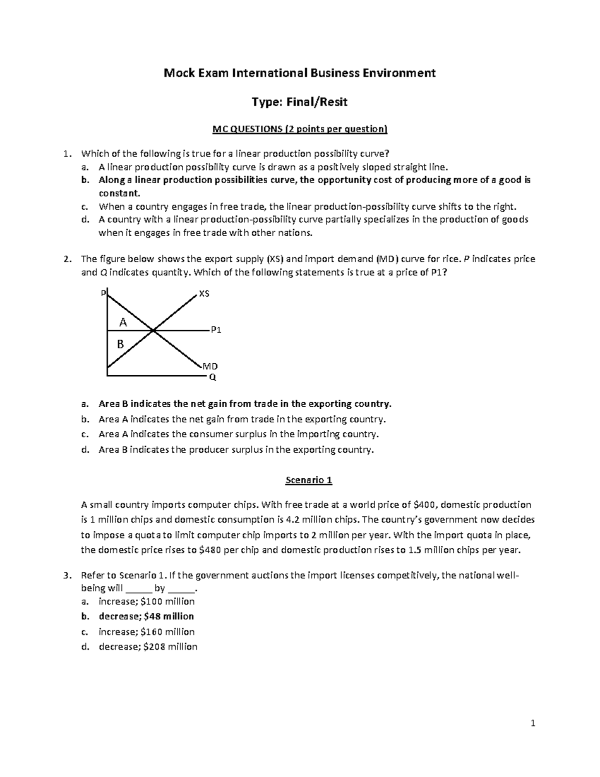 Sample Exam Final - Practice exam papers - Mock Exam International ...