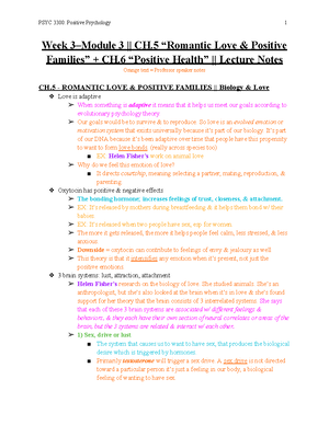 PSYC 3300 - Lecture Notes of Week 4 - Module 4 || CH