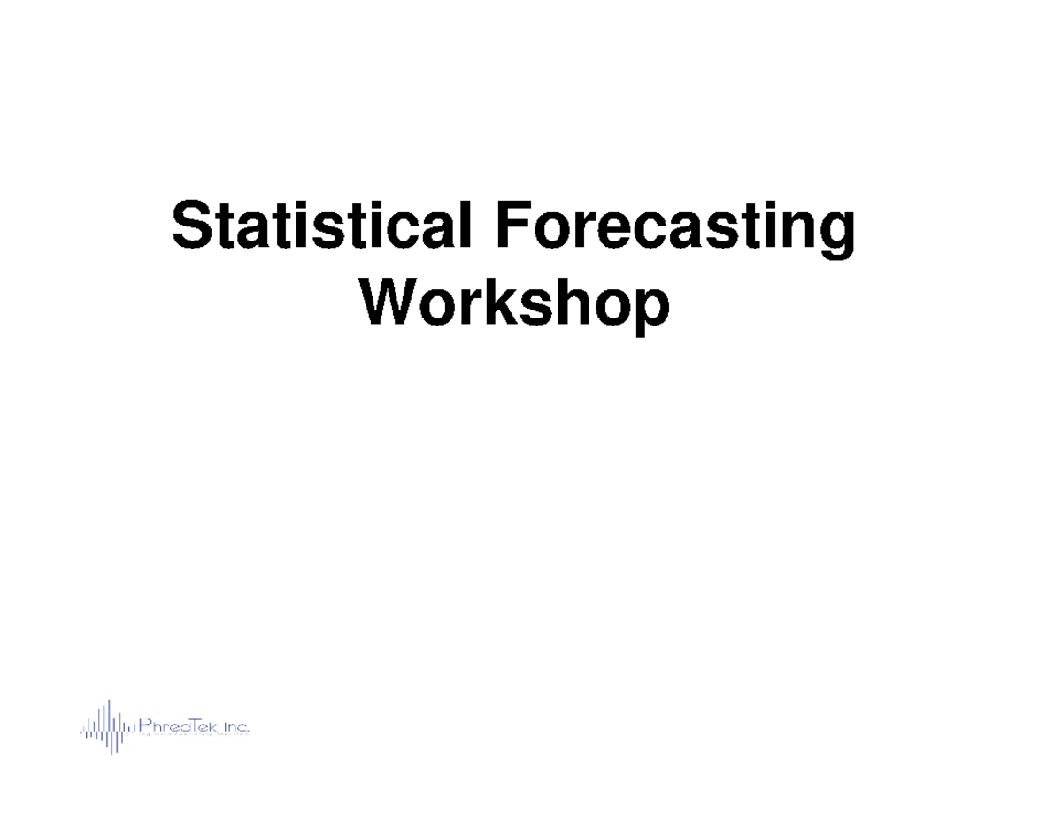 Forecasting Seminar Used For Time Series Analysis Statistical forecasting-seminar-used-for-time-series-analysis-statistical