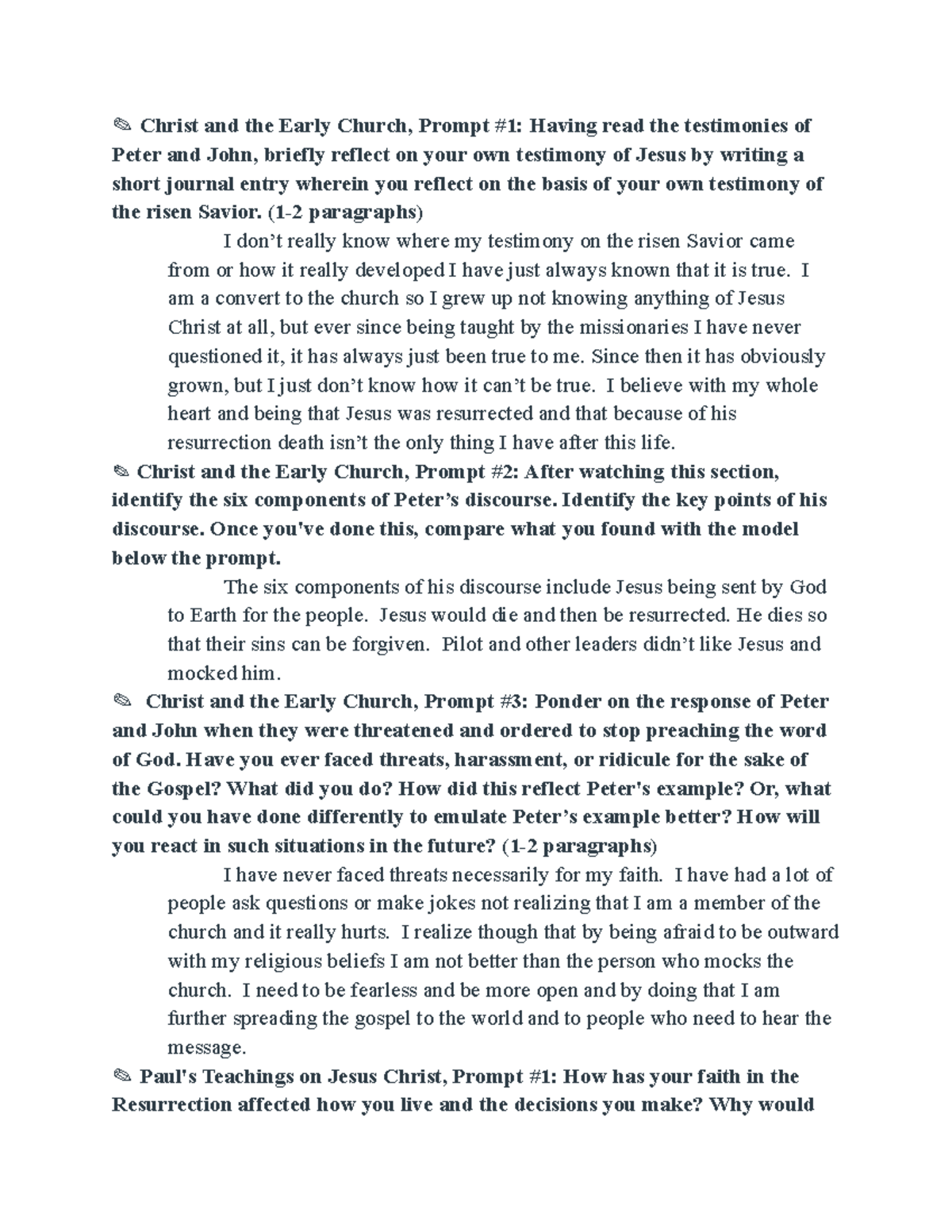 Lesson 20 and 21 - Notes and answers for online course REL A 250 ...