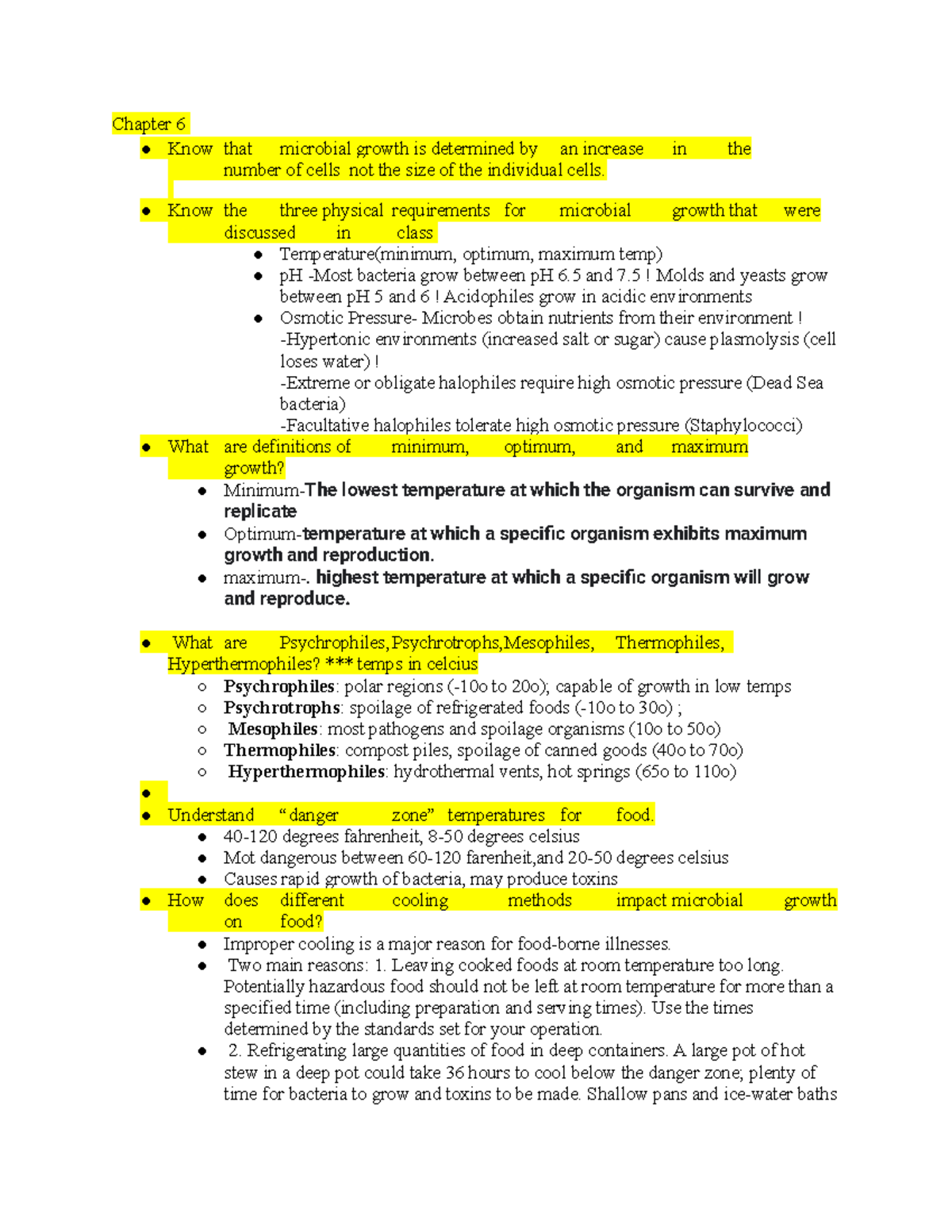 Microbiology Study Guide 2 - Chapter 6 Know that microbial growth is ...