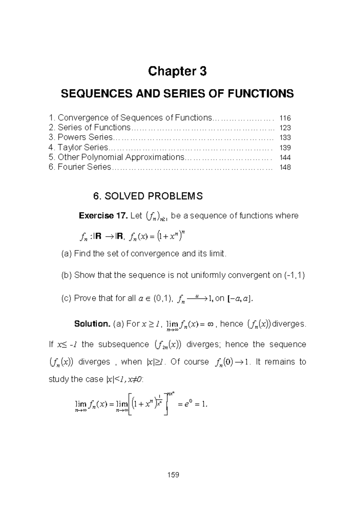 Sequences and Series of Functions - Chapter 3 SEQUENCES AND SERIES OF ...