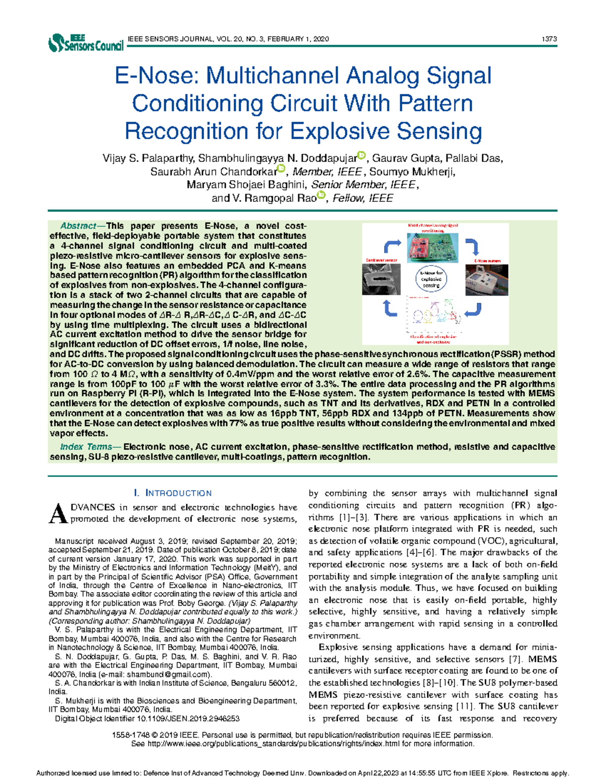 E-Nose Multichannel Analog Signal Conditioning Circuit With Pattern ...