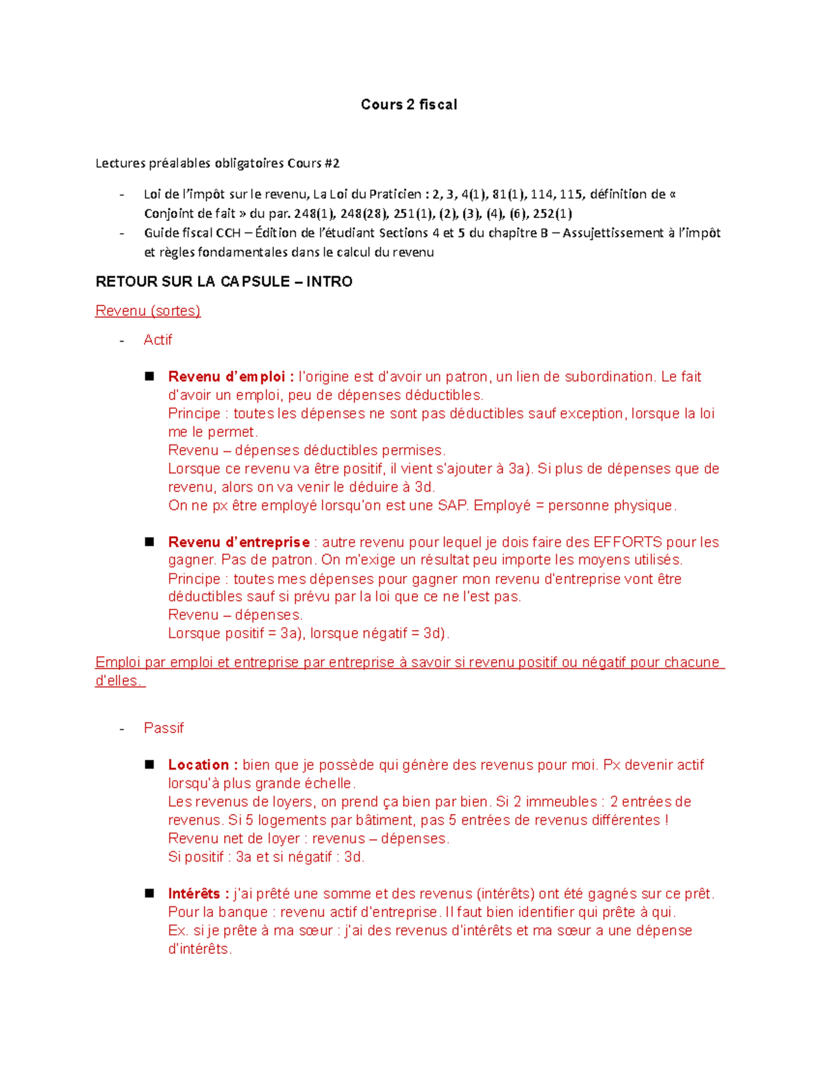 Cours-2 fiscal - Prof: Cindy Labarre - Cours 2 fiscal Lectures ...